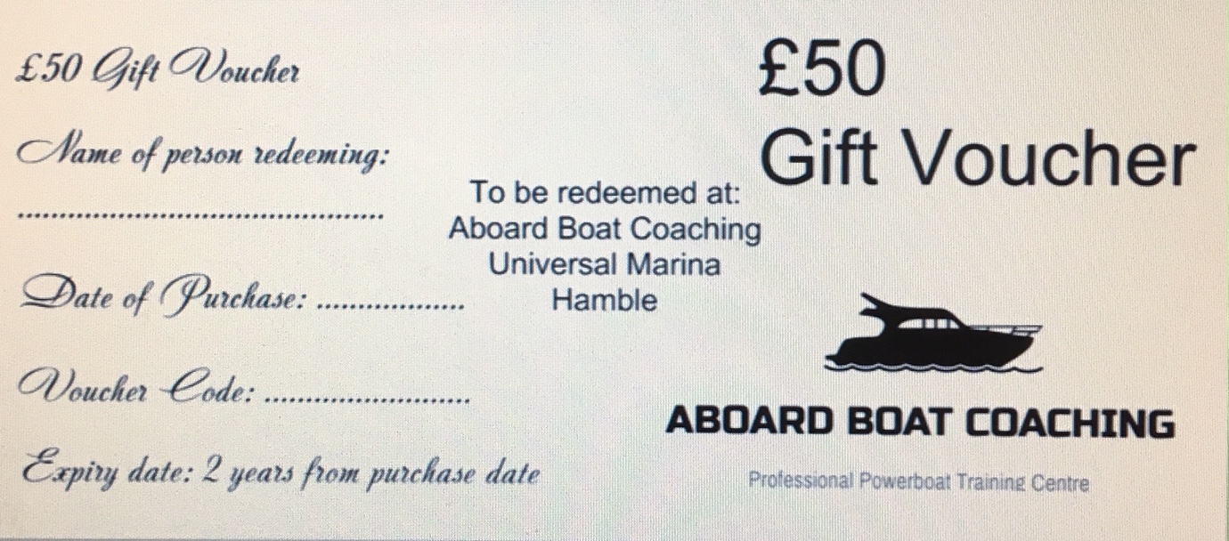 Boat Coaching Gift Vouchers | Aboard Boat Coaching